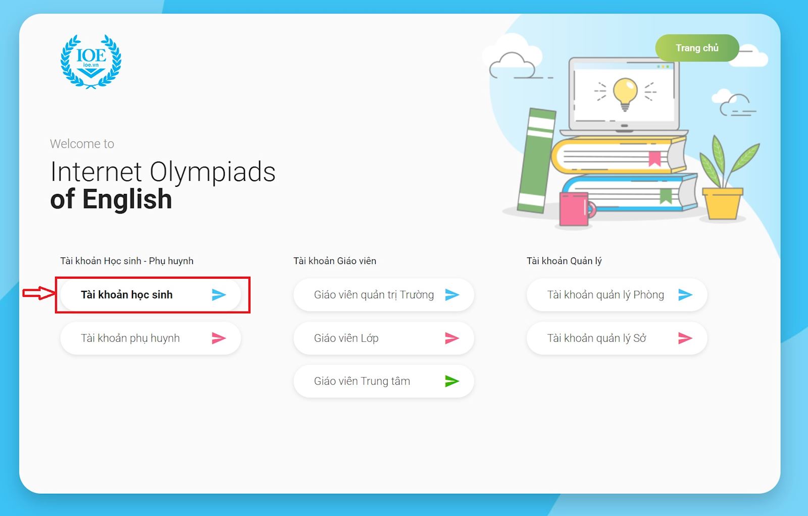 Hướng dẫn tạo tài khoản học sinh